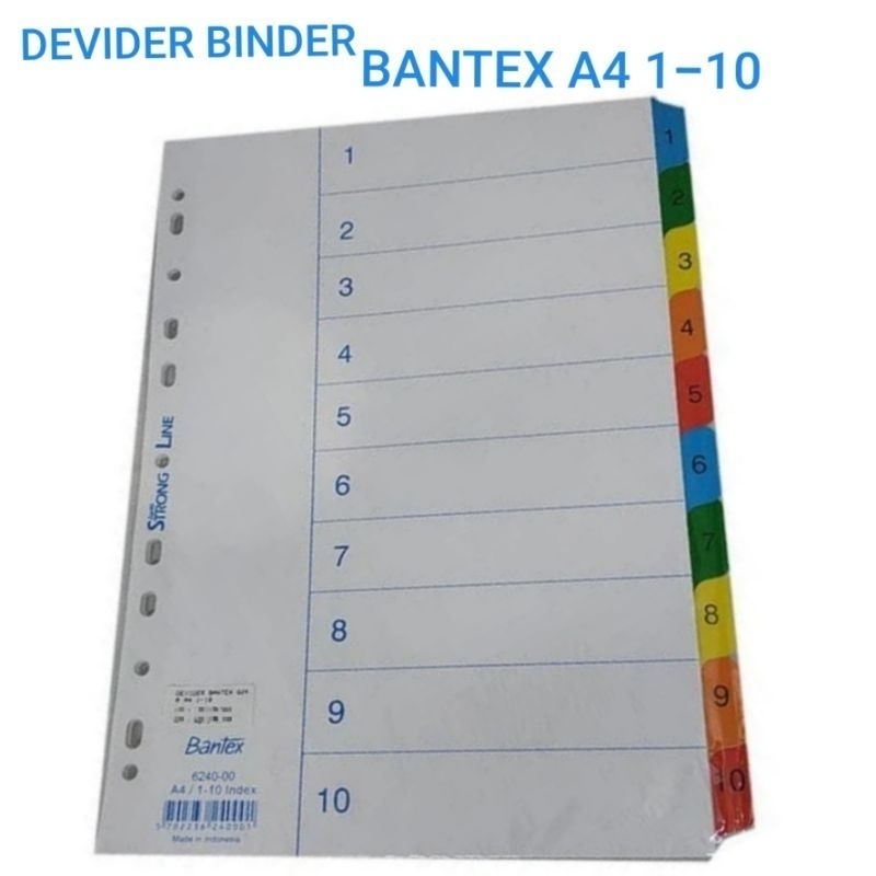 Jual Divider Bantex A4 6240-00 1-10 Angka Bahan Karton | Shopee Indonesia
