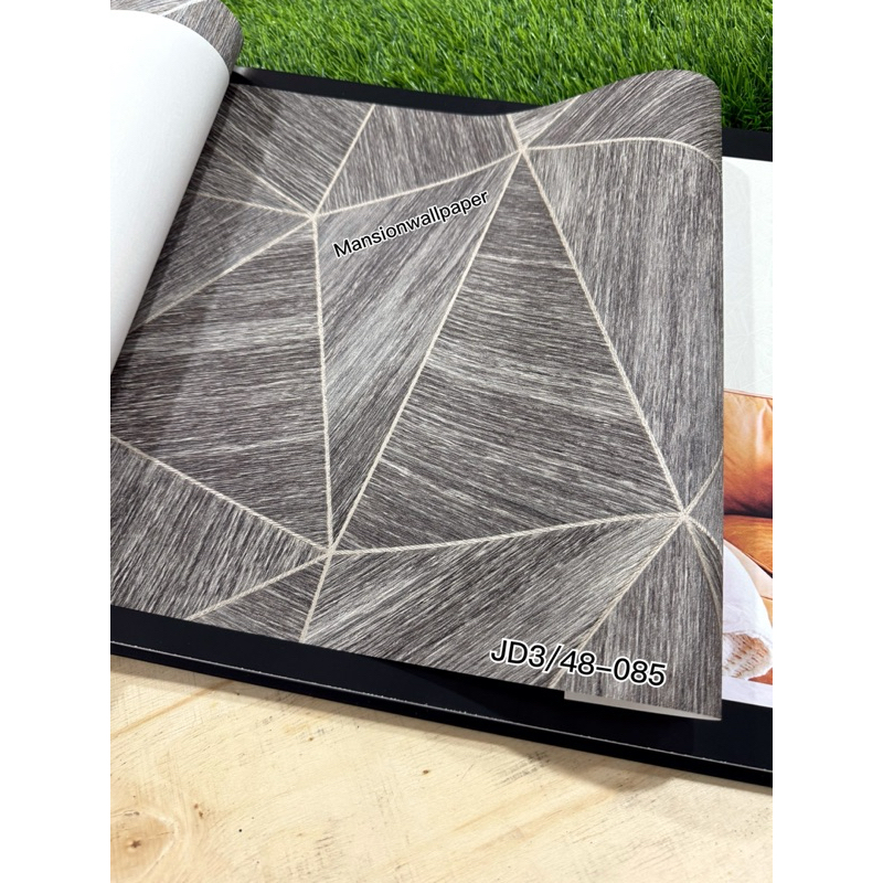 Jual Wallpaper Dinding Geometri Segitiga Abstrak Abu Silver Tekstur ...