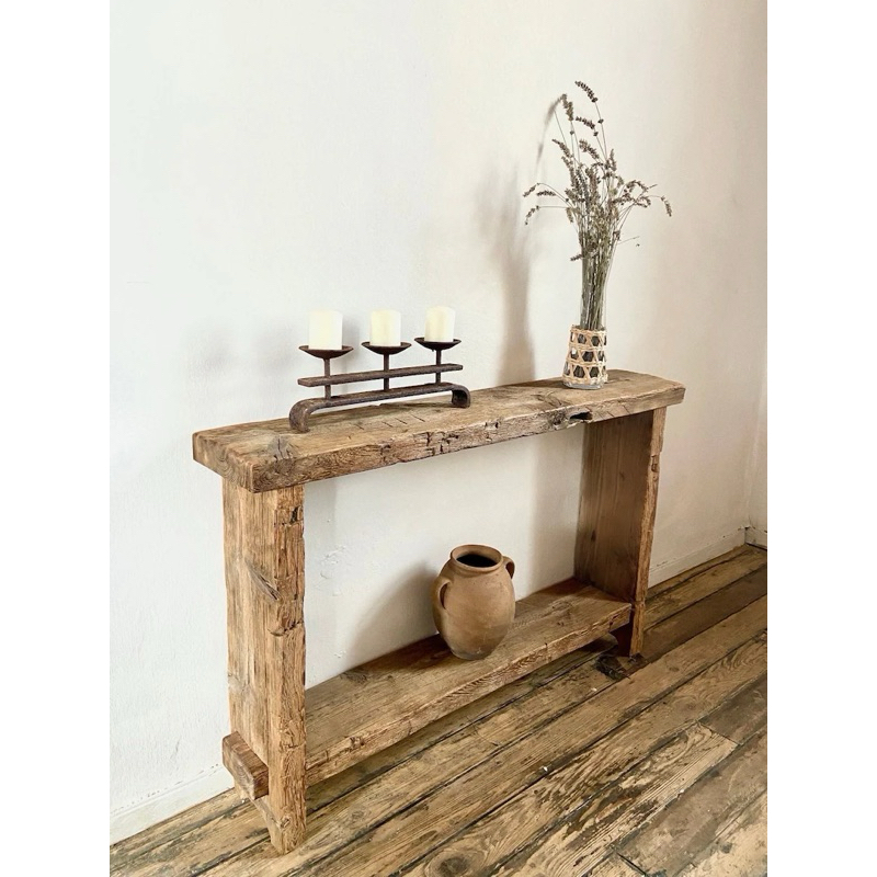 Jual Meja Konsol Rustic Kayu Recycle Reclaimed Antik | Shopee Indonesia