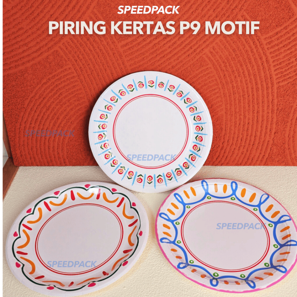 Jual PIRING MAKAN KERTAS 9 INCH ISI 50 PCS PAPER PLATE MOTIF PIRING ...