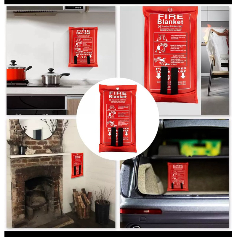 Jual Fire Blanket / Selimut anti api ukuran 1x1 - 2x2 | Shopee Indonesia