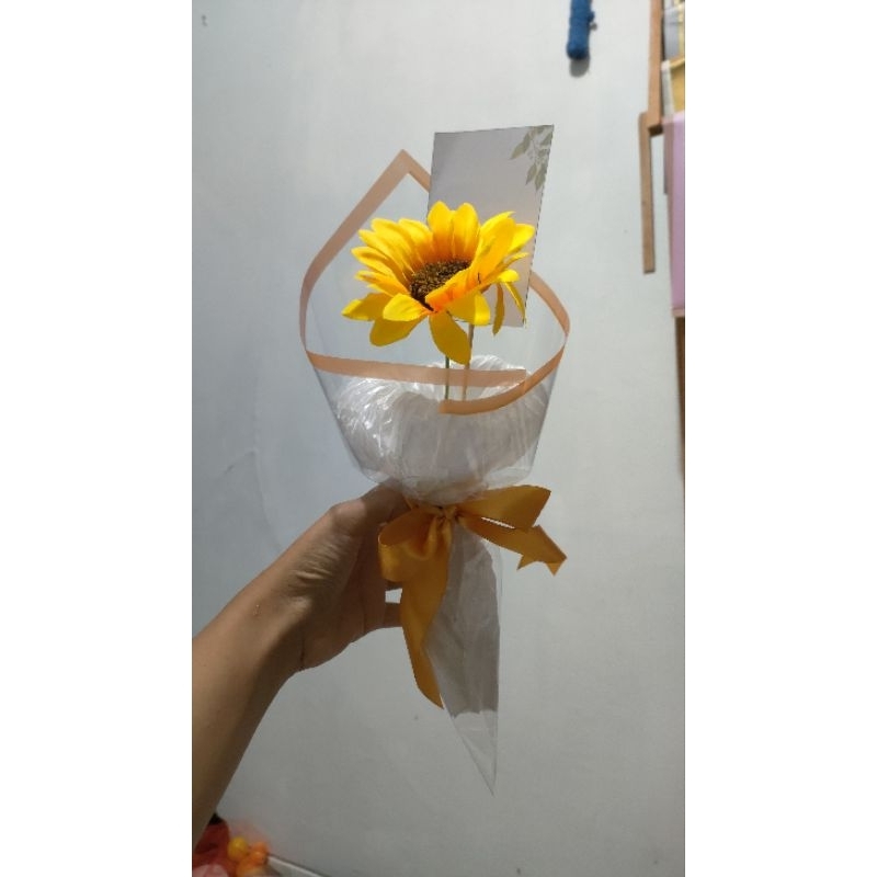 Jual buket matahari setangkai | sunflower Bouquet untuk kenang kenangan ...