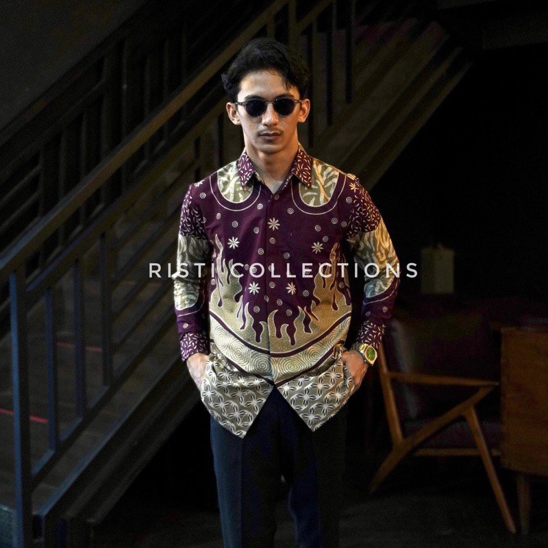 Jual New PANGESTU BRUGANDY Kemeja Baju Batik Pria Slimfit Ekslusif ...