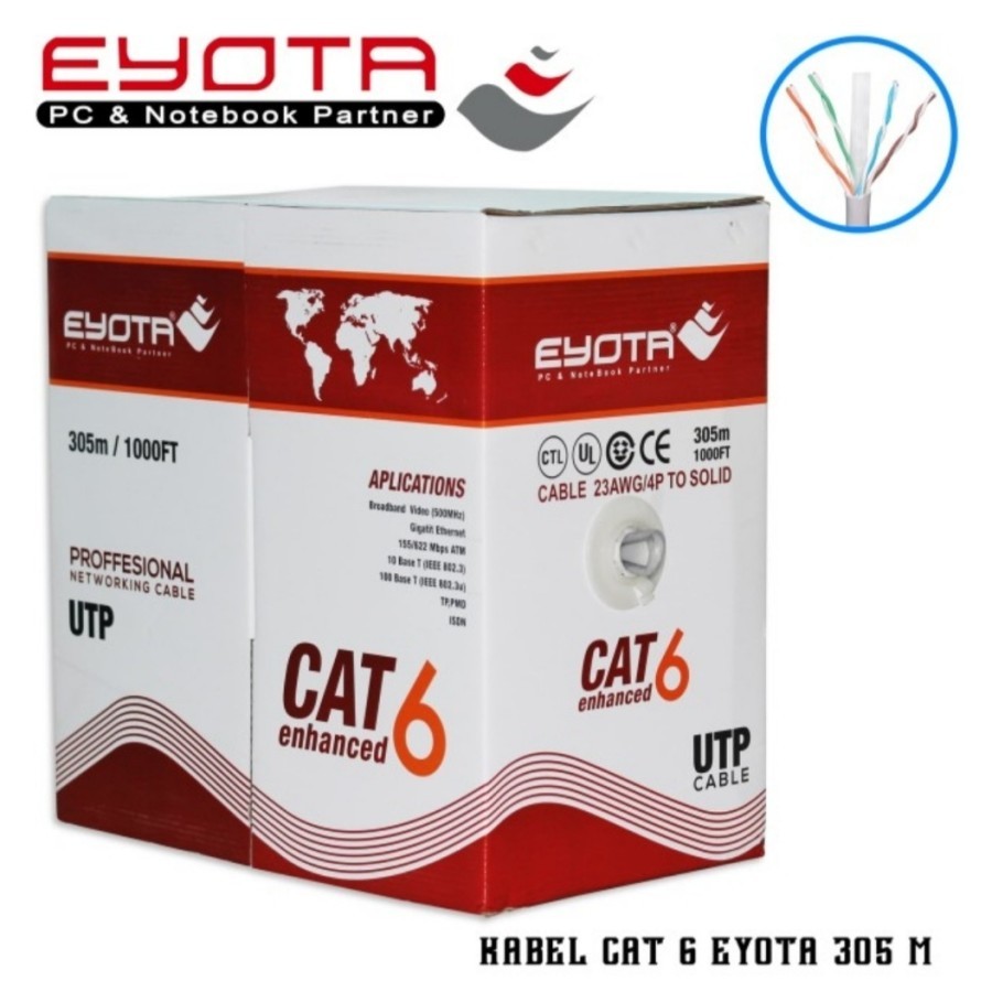 Jual Kabel Lan UTP Cat 6 Eyota Cat6 Meteran | Shopee Indonesia