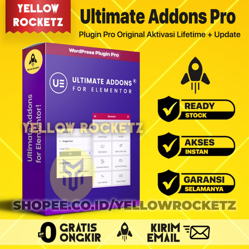 Jual ULTIMATE ADDONS ELEMENTOR ORIGINAL WP Plugin - Versi PRO WordPress Addon untuk Elementor ...