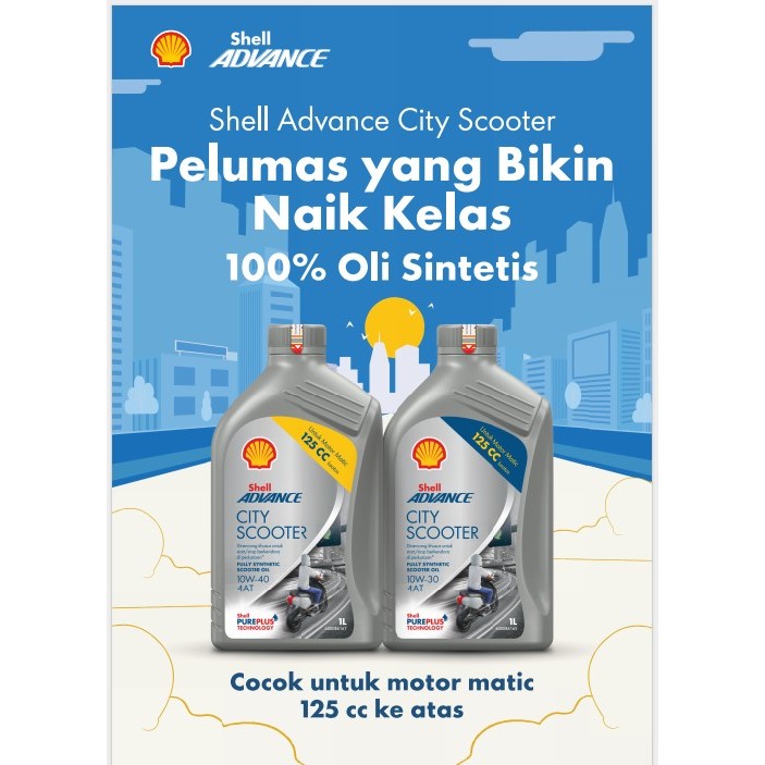 Jual NEW!!! OLI SHELL ADVANCE CITY SCOOTER FULLY SYNTHETIC 10W/40 API ...