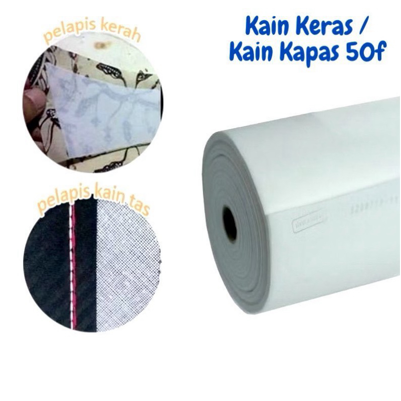 Jual Kain Kapas Furing dalaman Kerah Kain Keras Kain Kapas 50F Pelapis Tas dan Kerah PER METER ...