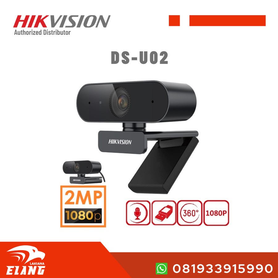 Jual HIKVISION DS-U02 Webcam Web Camera 2MP Built-in Mic Black | Shopee ...