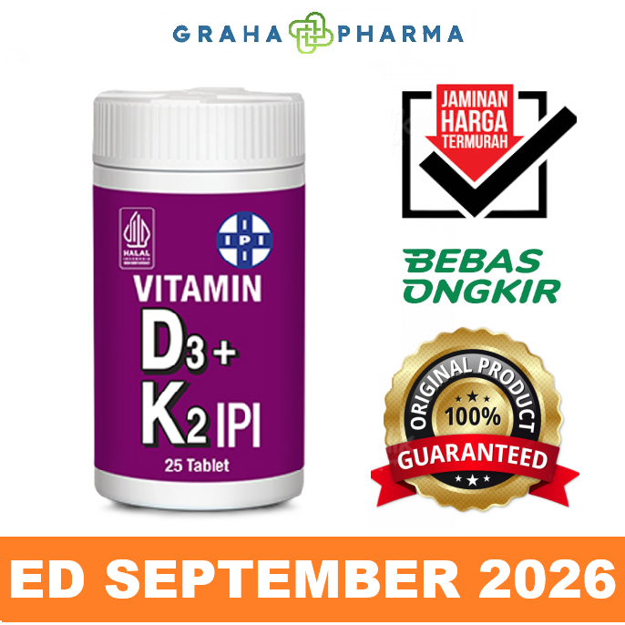 Jual VITAMIN D3 PLUS K2 IPI ISI 25 TABLET | Shopee Indonesia