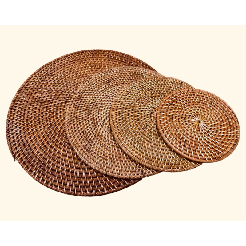 Jual Codi Rattan Coaster / Tatakan Gelas Rotan Anti Panas Diameter 10 ...
