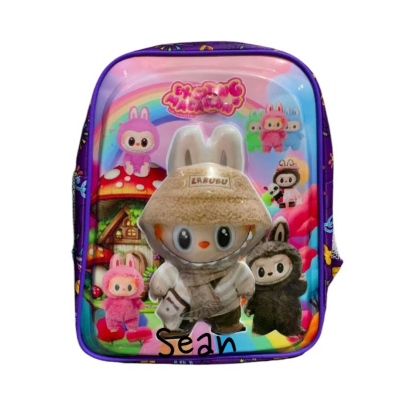 Jual tas ransel anak sekolah labubu ungu 3D LED SD/TK/paud | Shopee Indonesia