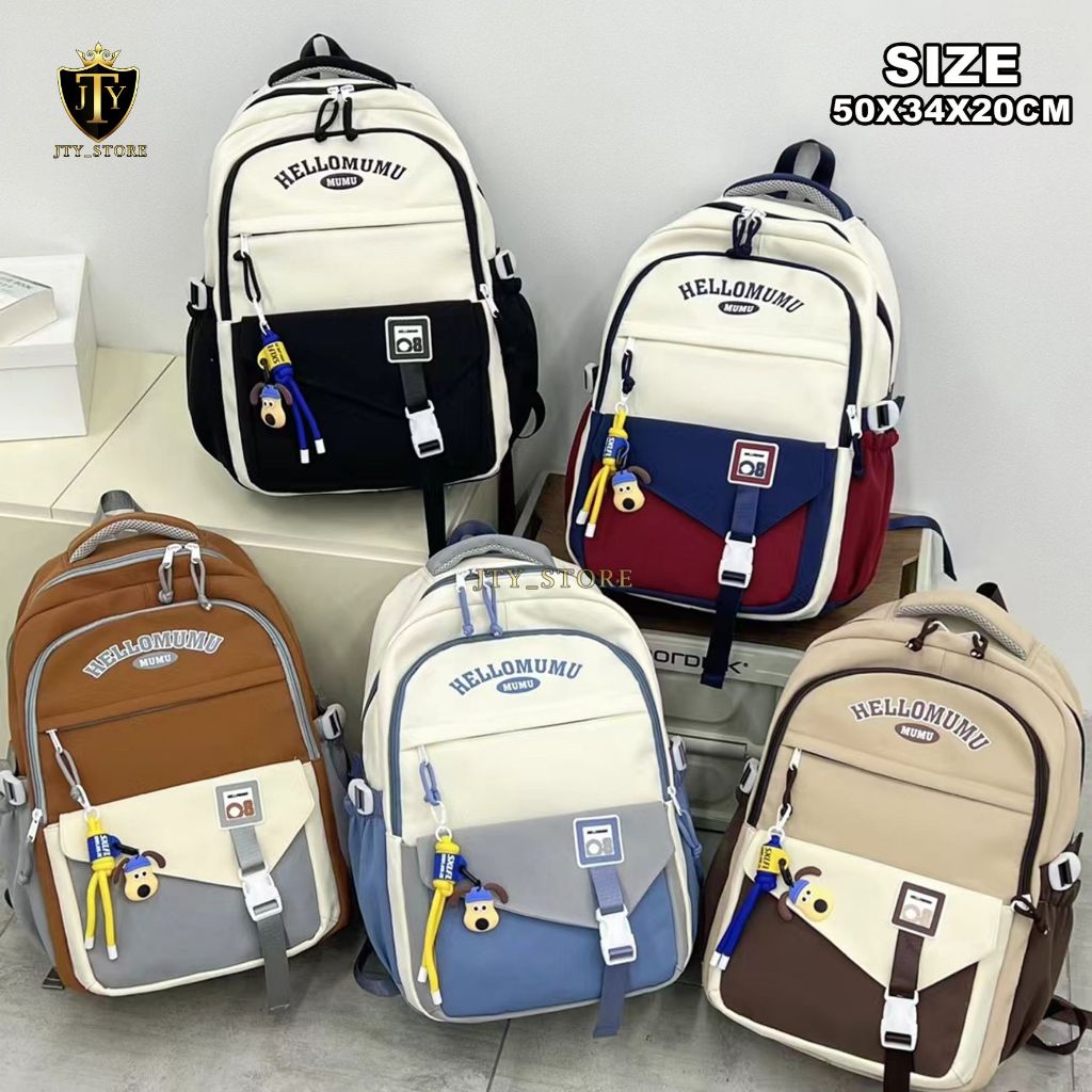 Jual Tas Sekolah Simple Tas Ransel UNISEX Hellomumu Backpack 08 SHEEP ...