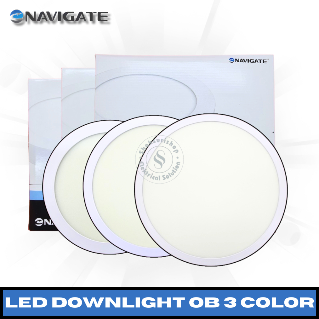 Jual NAVIGATE LAMPU DOWNLIGHT OUTBOW BULAT 3 WARNA 12 18 24W LED PANEL ...