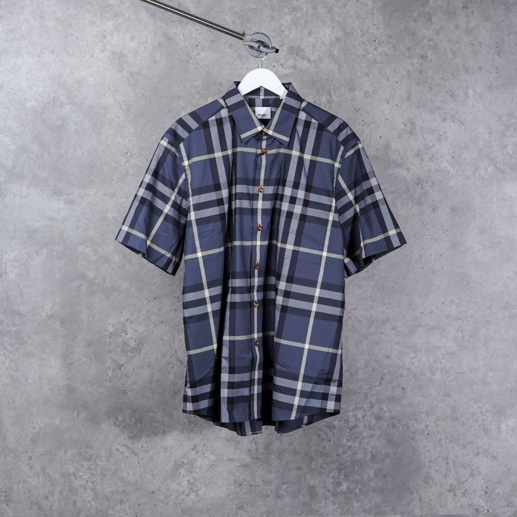 Jual Kemeja BUR CLAVERDON CHECK SEAL GREY SS24 SHIRT 100% ORIGINAL ...
