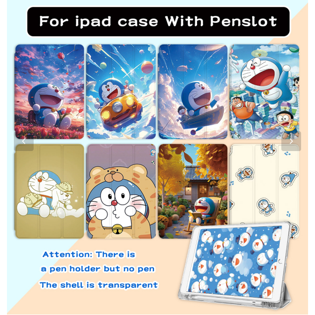 Jual Doraemon IPad Air 5 Case with pen slot 7 8 911 Apple 10.2 tablet ...