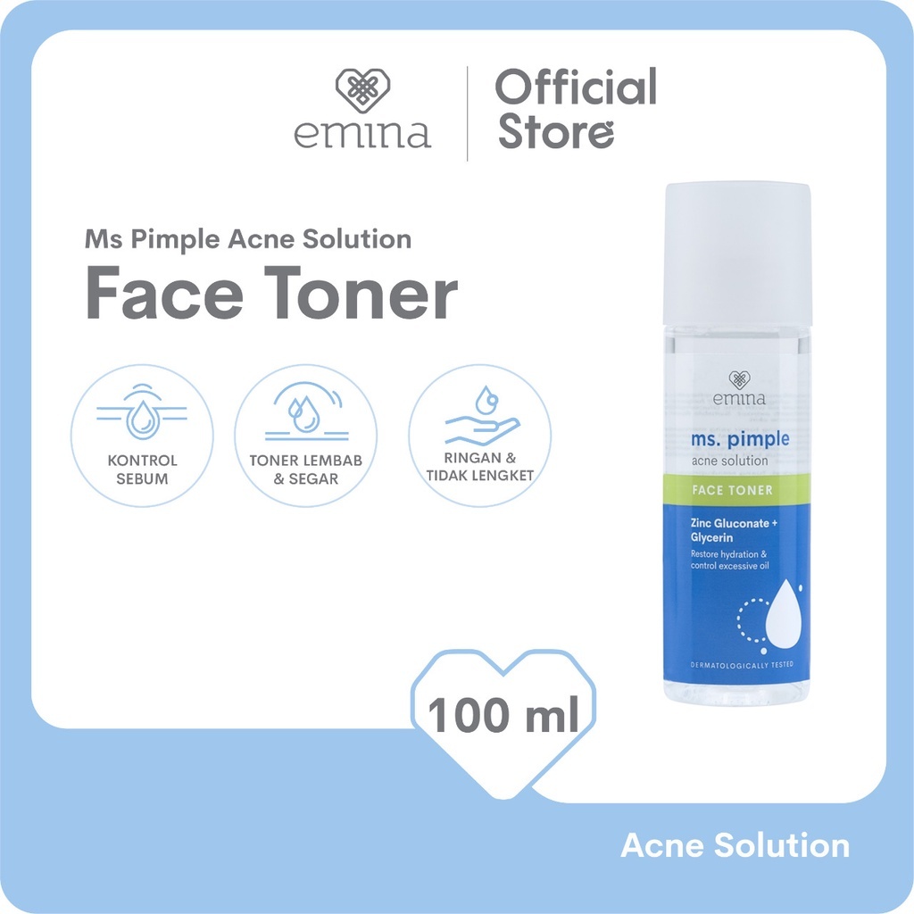Jual EMINA MS PIMPLE ACNE SOLUTION FACE TONER 100ml | Shopee Indonesia