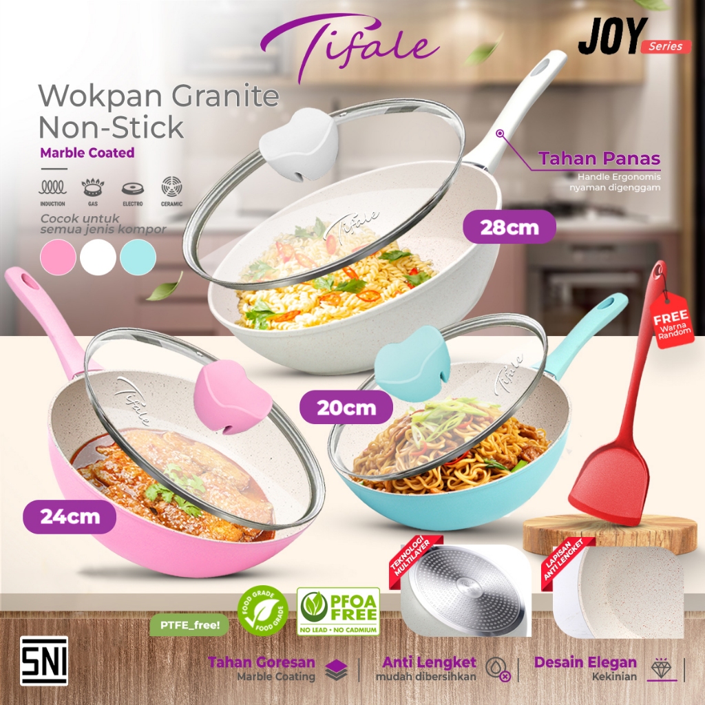 Jual Tifale Joy Series Fry Pan 20CM 24CM 28CM Penggorengan Frypan Anti Lengket | Shopee Indonesia