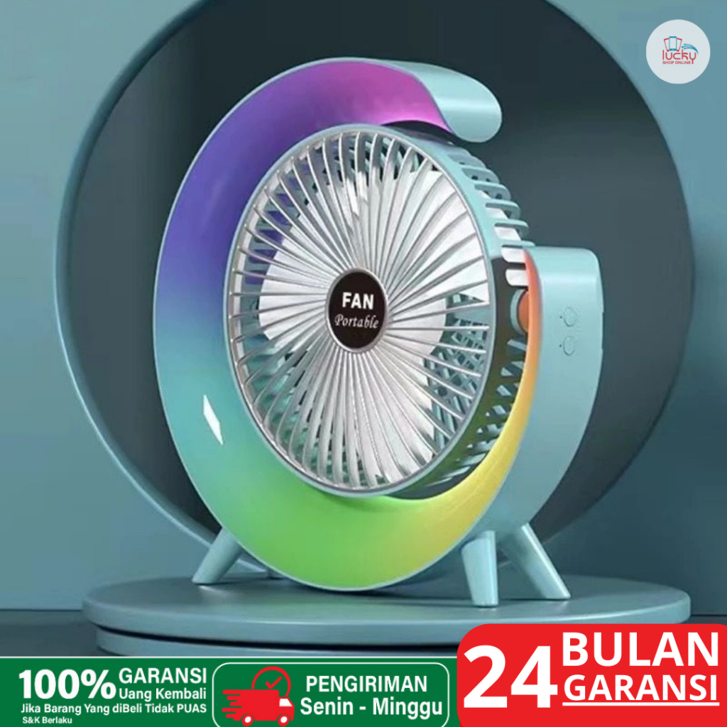 Jual Kipas angin meja portabel USB 1800 mAh 10 inci kipas meja hening ...