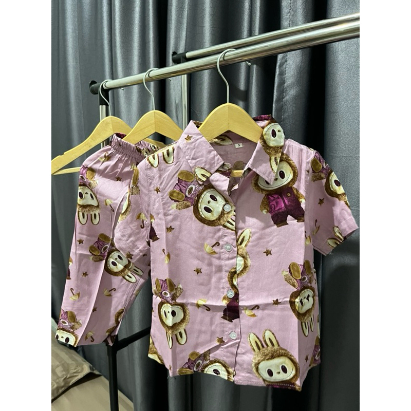 Jual [COD] Piyama Anak Premium Labubu Usia 2-12 Tahun Bahan Adem Dengan ...