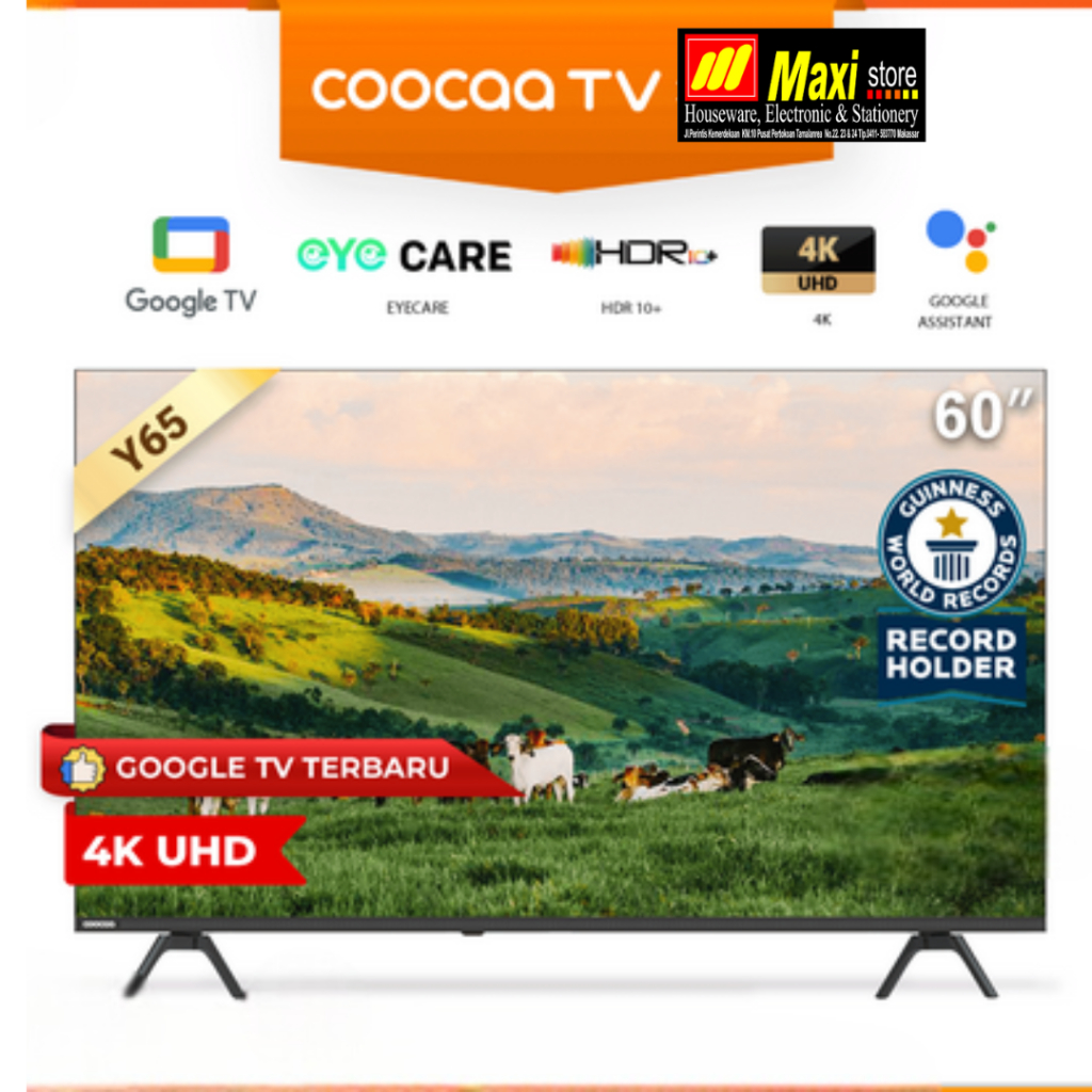 Jual Coocaa 60 inchi 60Y65 50 inchi 50Y65 4K UHD Google TV-Maxistore ...