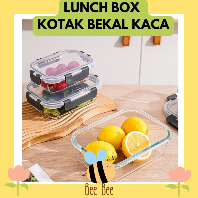 Jual Kotak Bekal Lunch Box Kaca Tebal / Kotak Tempat Bekal Kaca / Kotak ...