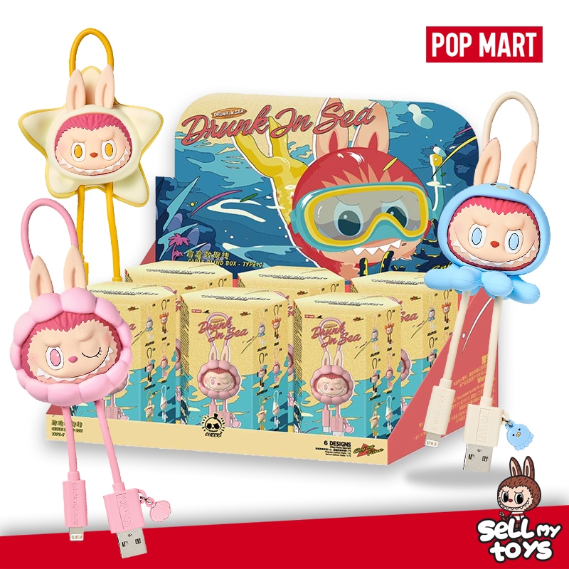 Jual POP MART labubu drunk in sea phone cable / kabel hp iphone type C ...