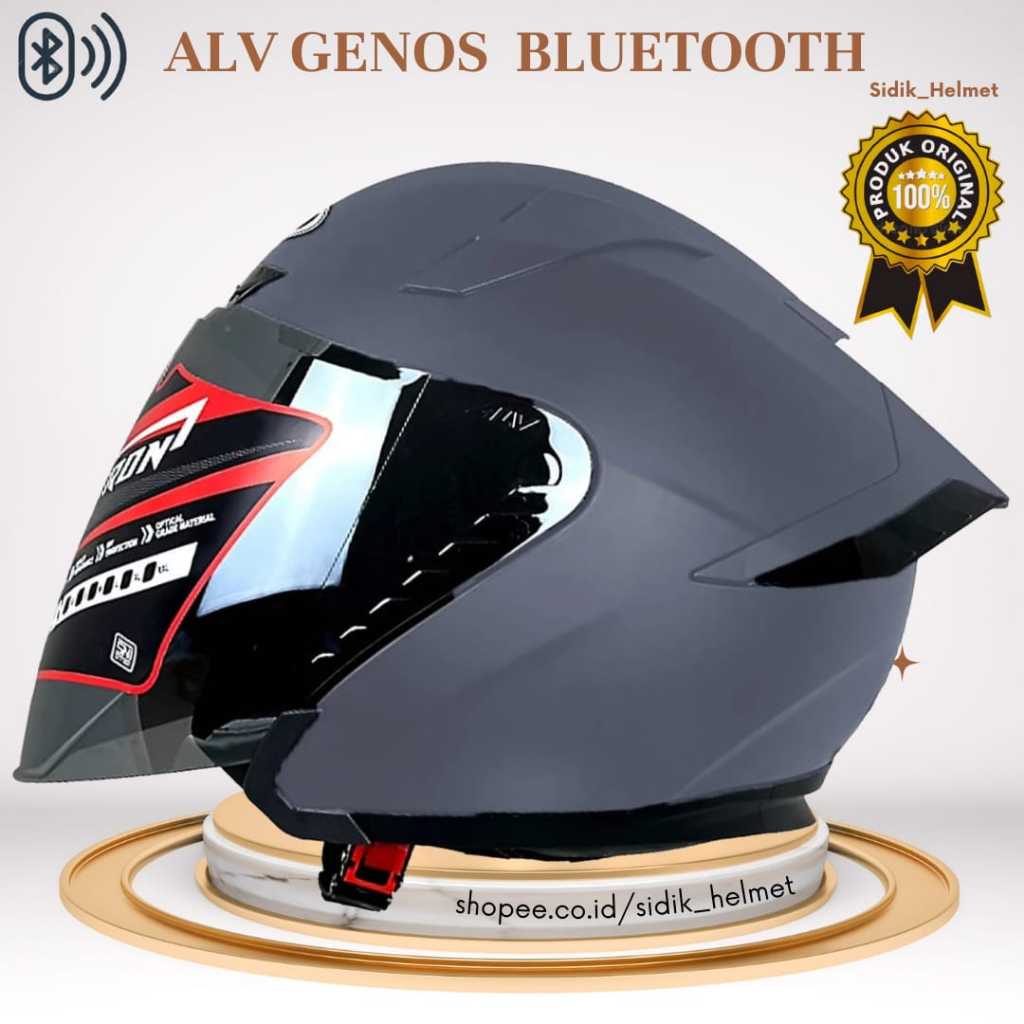 Jual "Helm ALV Genos Bluetooth Half Face SNI, 100% Ori dengan Speaker ...