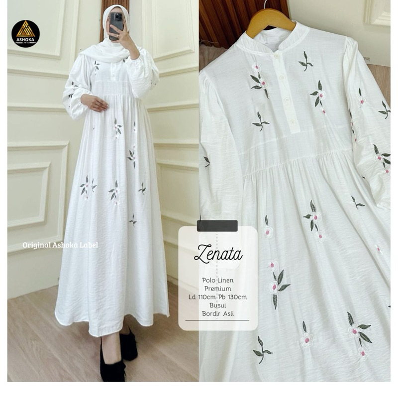 Jual MIDI DRESS BUNGA BORDIR || ZENATA MIDI DRESS by ASHOKA | Shopee ...