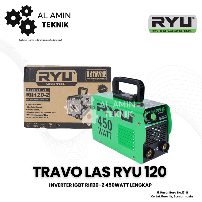 Jual Mesin Las RYU Inverter MMA 120 IGBT 450 watt / Mesin las / Mesin trafo las / welding ...