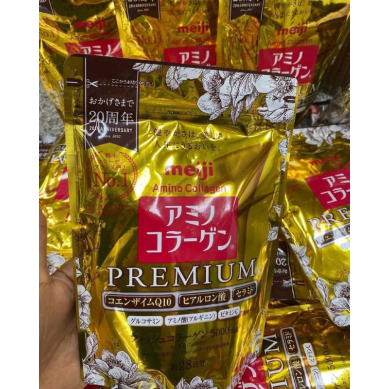Jual Meiji Amino Collagen Premium Refill Japan Original 196gram | Shopee Indonesia