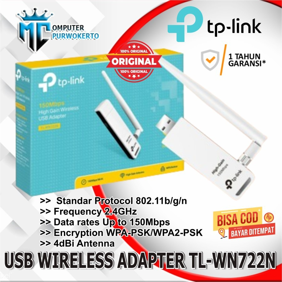 Jual Tp Link TL WN722N 150Mbps Wireless N USB Wifi Adapter | Shopee ...