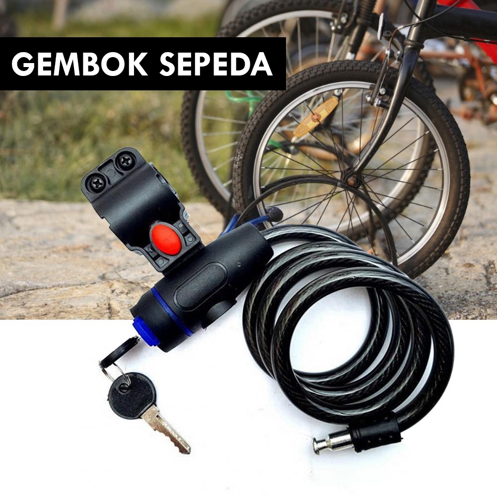 Jual Kunci Gembok Sepeda Anti Maling Lock 0.9 Meter Tali Spiral ...