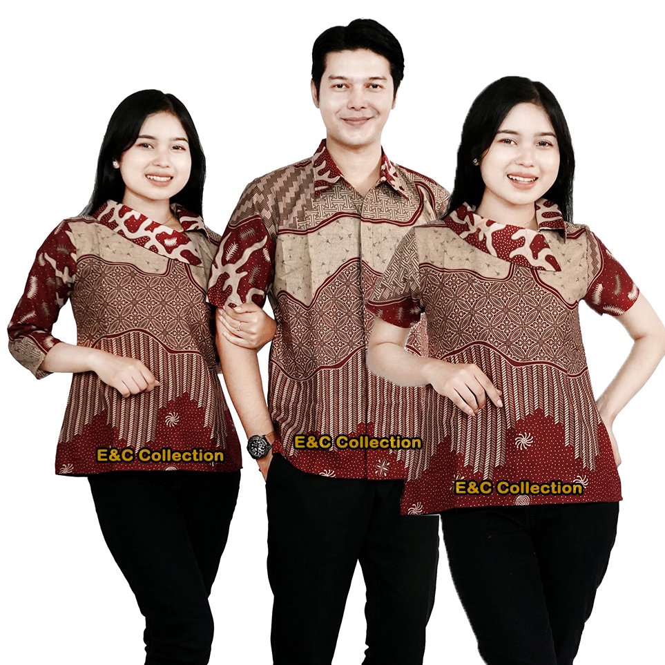 Jual KODE V59W Atasan Batik Arwana Batik Couple Batik Wanita Kemeja ...