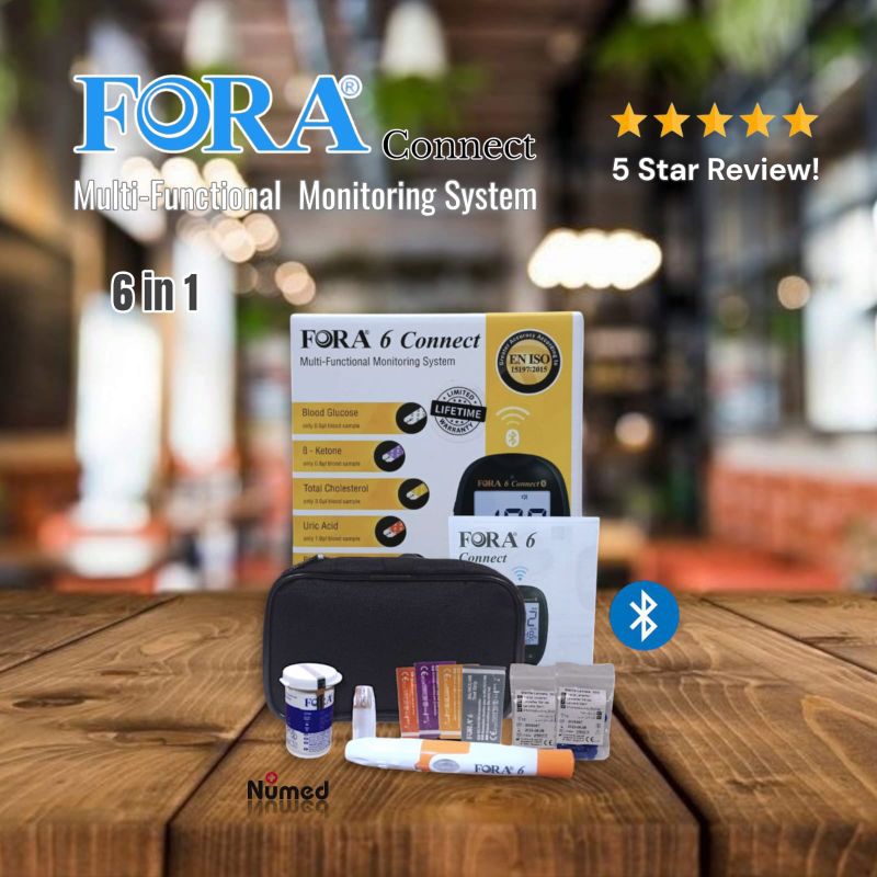 Jual Fora 6 Plus Connect Bluetooth Cek Gula Darah 6 in 1 Glucose ...