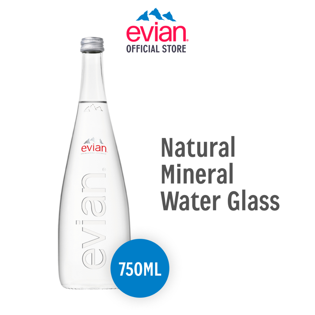 Jual Evian Natural Mineral Water Glass 750ml | Shopee Indonesia