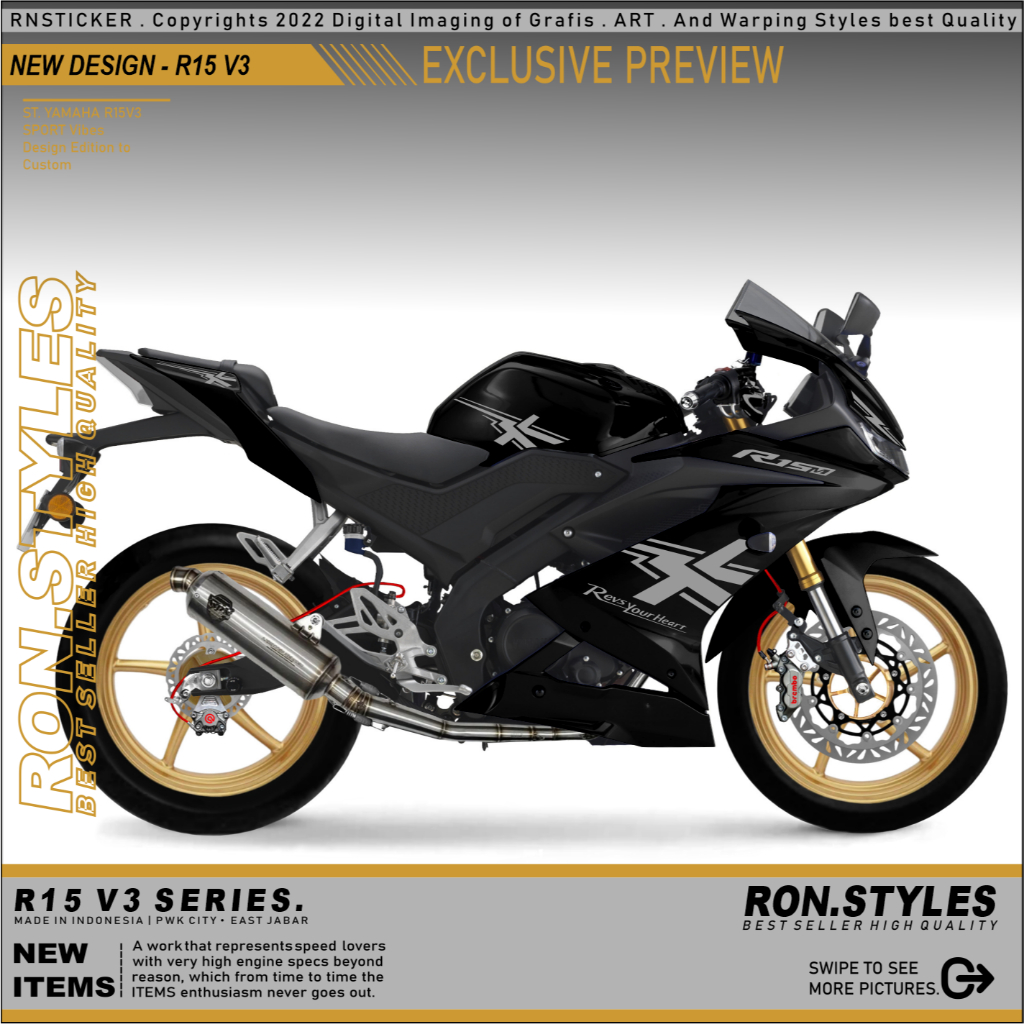 Jual V3 CUTTING STICKER STRIPING R15 STRIPING VARIASI YAMAHA R15 V3 ...