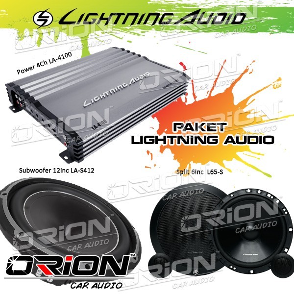Jual PAKET Audio Mobil Lightning Audio Subwoofer,Power,Speaker Split ...