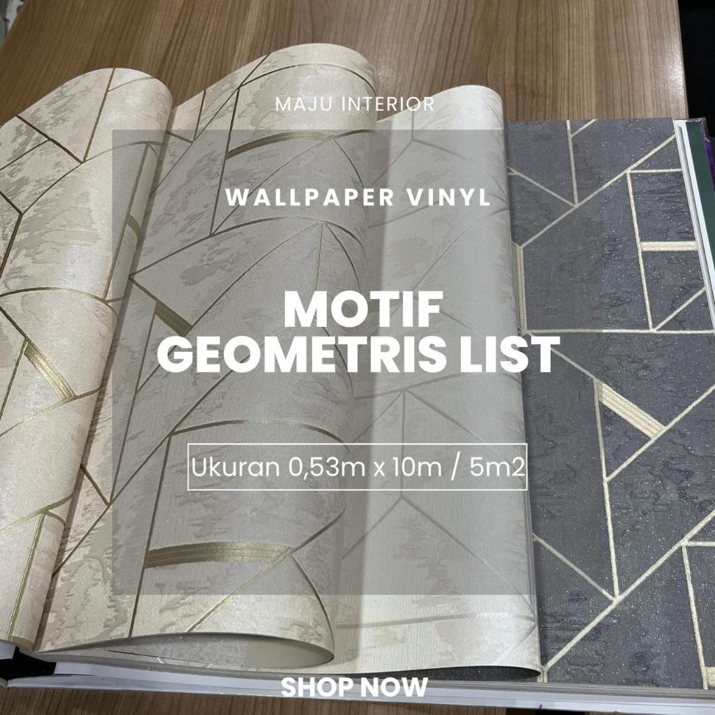 Jual Wallpaper Dinding List Garis Geometris List Gold Silver Walpaper ...