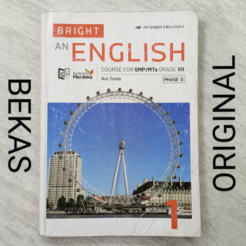 Jual Buku Bright An English Bahasa Inggris Kelas 7 VII 1 SMP MTS Phase D Penerbit Erlangga ...