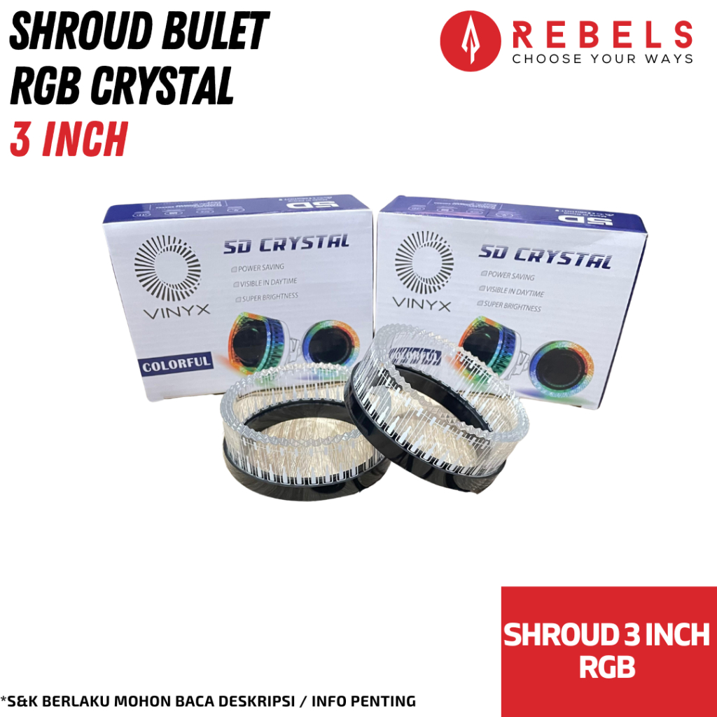 Jual Shroud RGB 5D Glory Crystal 3 Inch RING BULAT. Bluetooth App Ready ...