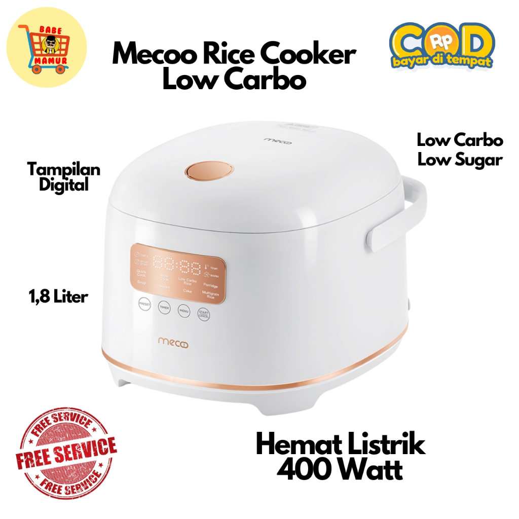Jual Mecoo Aesthetic Rice Cooker Low Carbo 1.8L - Ultra Warmth 48H, Low ...