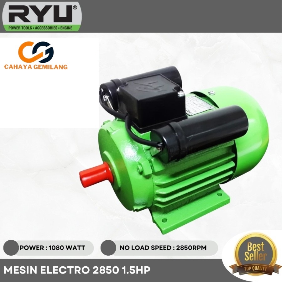 Jual RYU ELECTRO MOTOR 2850 RPM 1.5 HP / DINAMO PENGGERAK LISTRIK CGP ...