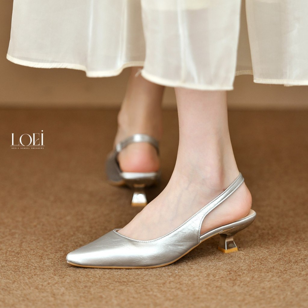 Jual LOEI Serena Heels Casual Wanita 5 cm Slingback Elegant Simple ...