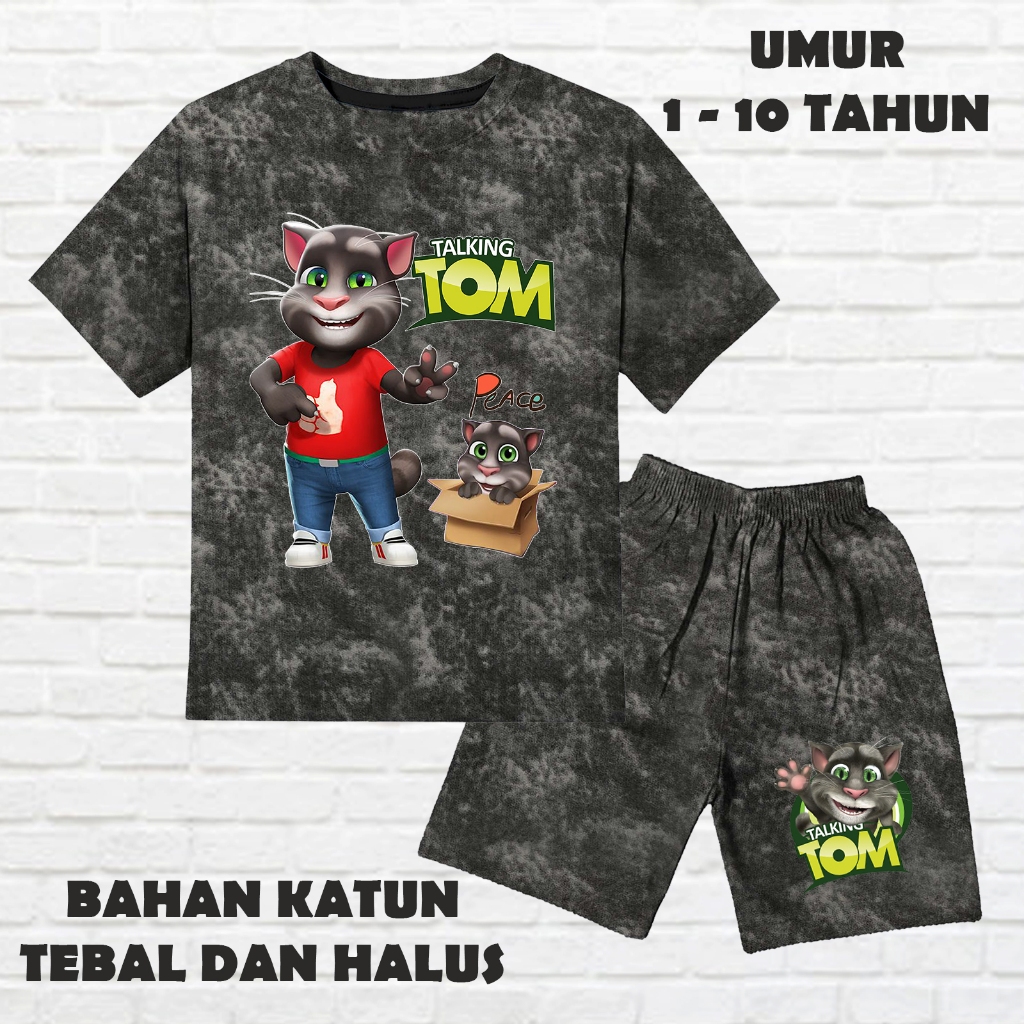 Jual Setelan lengan pendek anak usia 6 bulan-10 tahun motif talking tom ...