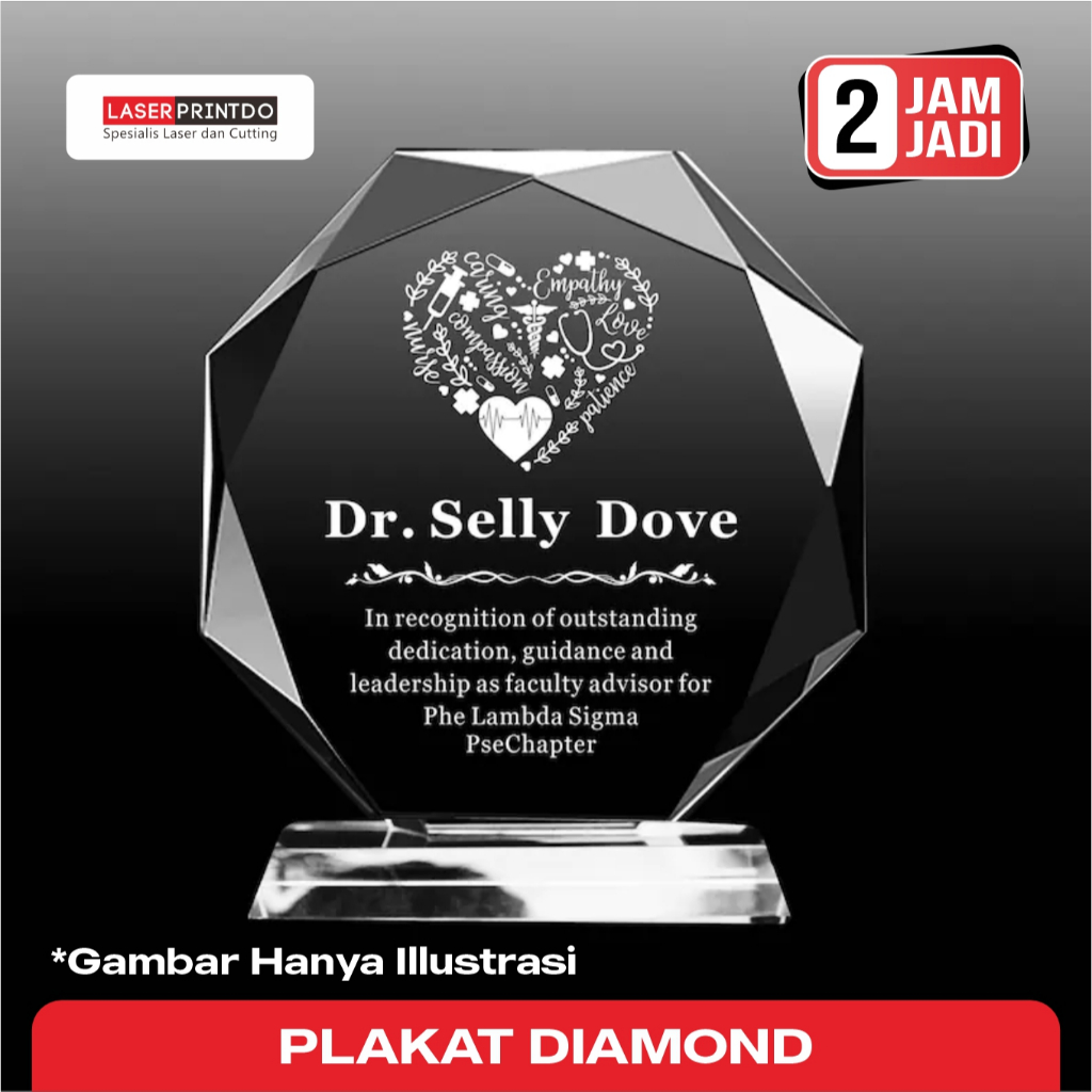 Jual Plakat Diamond 3D Akrilik Plakat Kristal Polos | Shopee Indonesia
