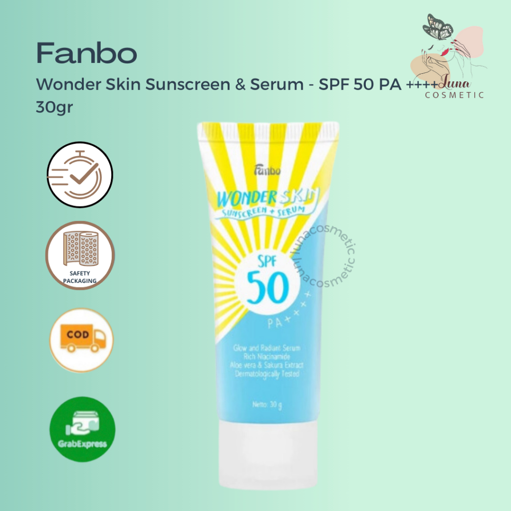 Jual Fanbo Wonder Skin Sunscreen & Serum - SPF 50 PA ++++ 30gr | Shopee ...