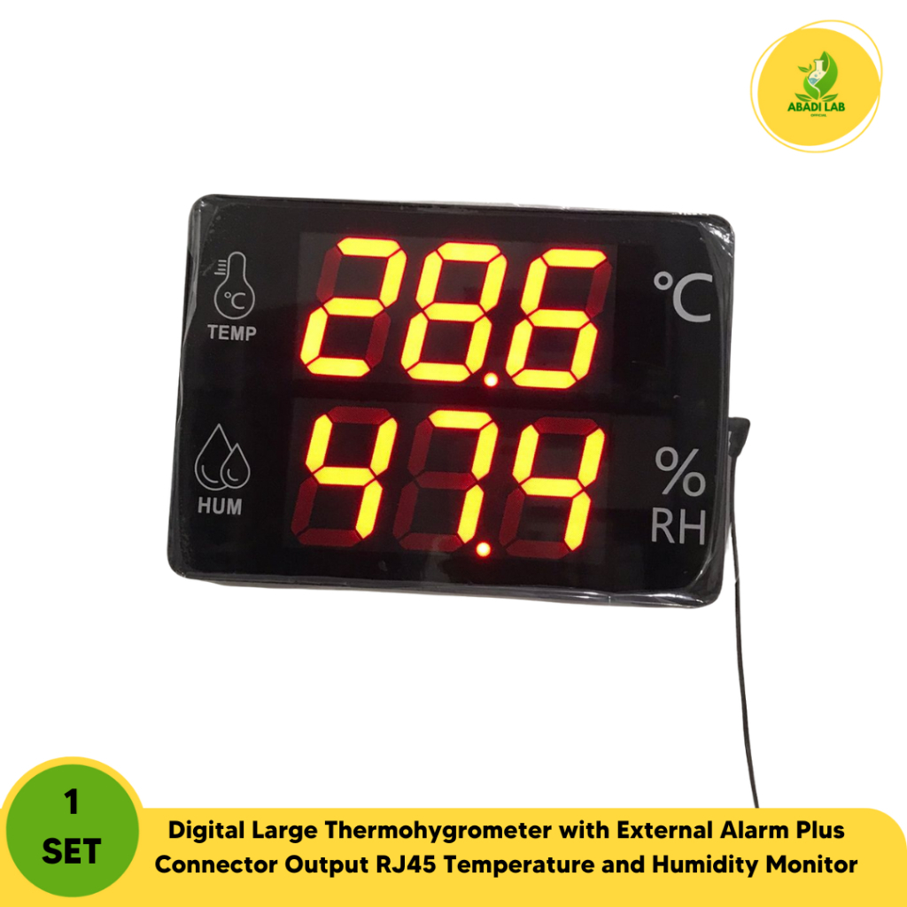 Jual Digital Large Thermohygrometer with External Alarm Plus Connector ...