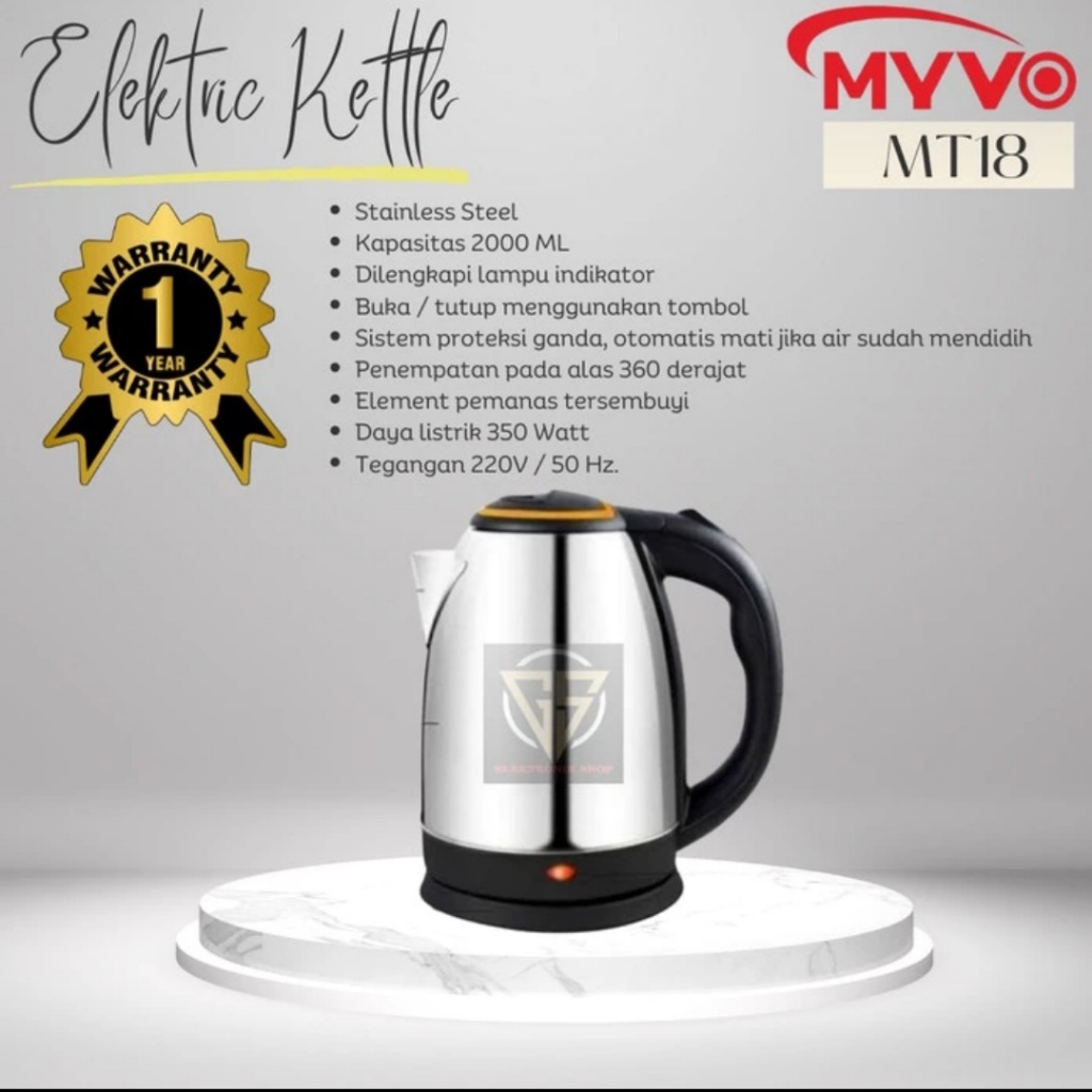Jual Kettle Listrik / Teko air elektrik / Teko listrik MYVO 2 Liter MT ...