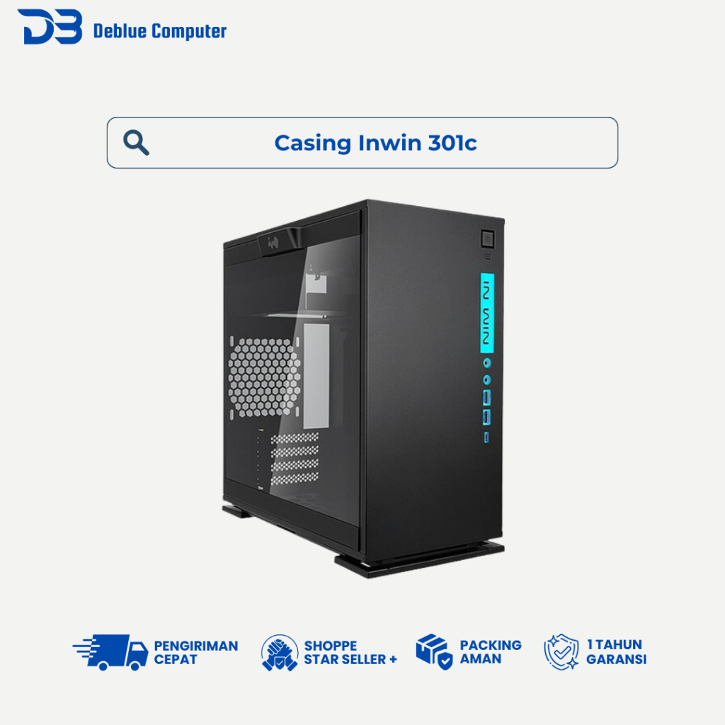 Jual Casing INWIN 301C -with Front USB 3.1 Gen 2 Type-C- WHITE AND BLACK - | Shopee Indonesia