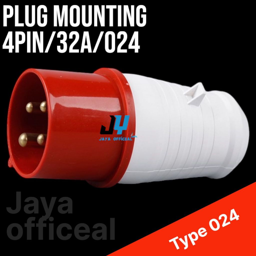 Jual Plug Mounting Male Steker 4P 32A 024 Waterproof Steker Plug Mounting | Shopee Indonesia
